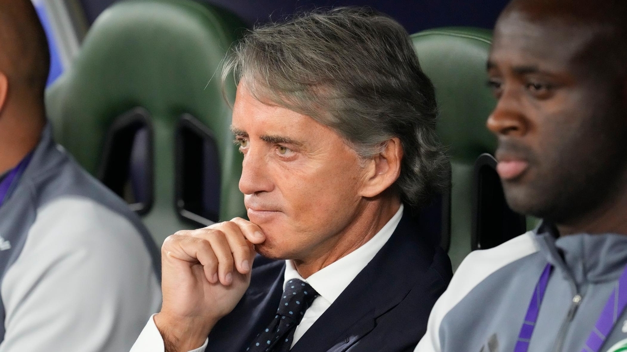 Saudi Arabia coach Roberto Mancini walks off before the end of penalty ...