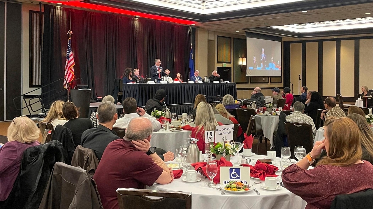 Nevada Republican Senate primary candidates take aim at absent front ...