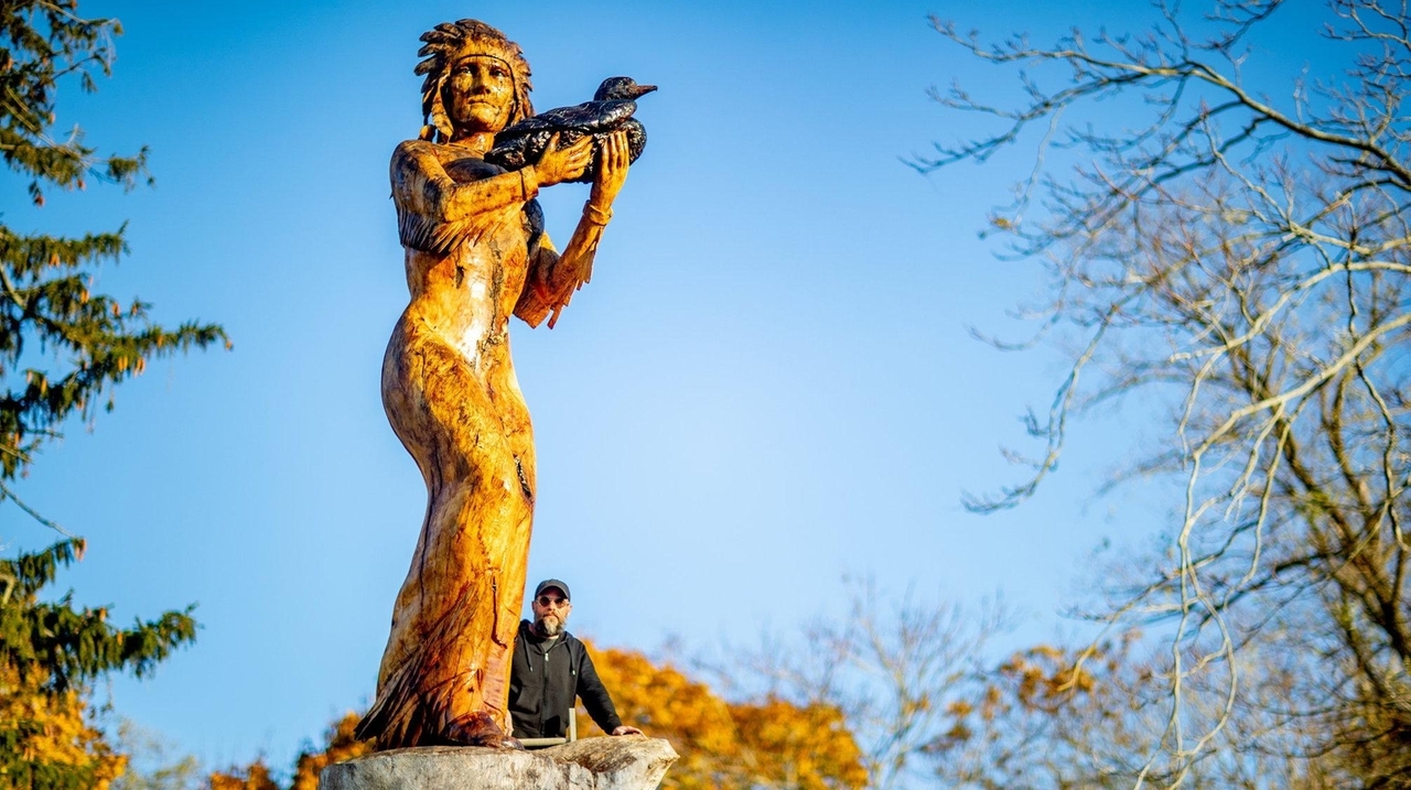 Algonquin princess looms large in 32-foot sculpture almost as tall as ...