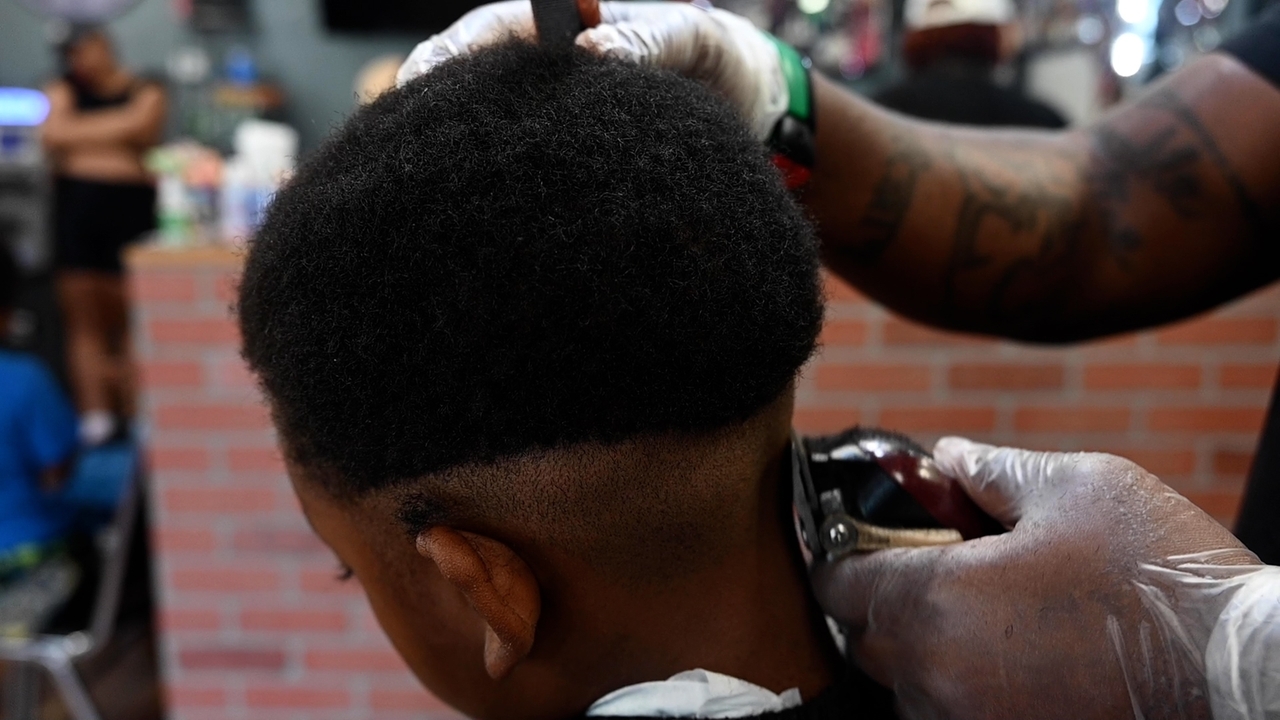 Back-to-school free haircut day held at LI barbershop - Newsday