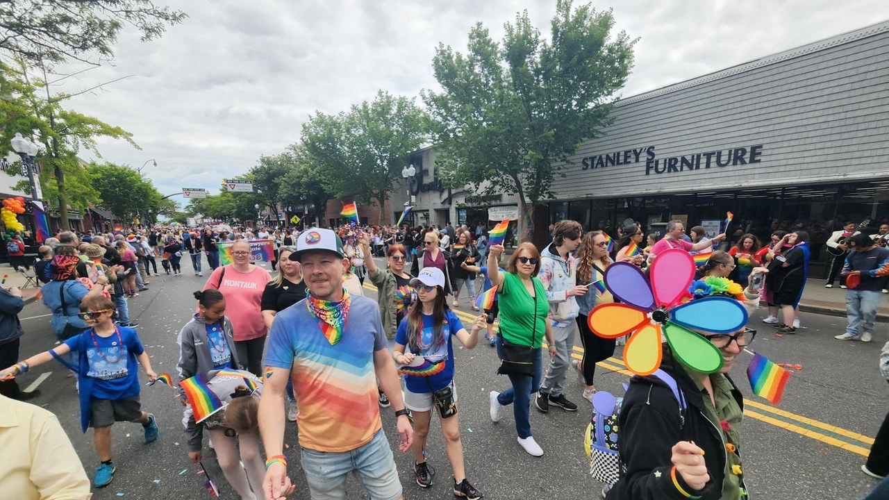 Pride on parade in Babylon, Patchogue with crowds, floats and rainbows ...