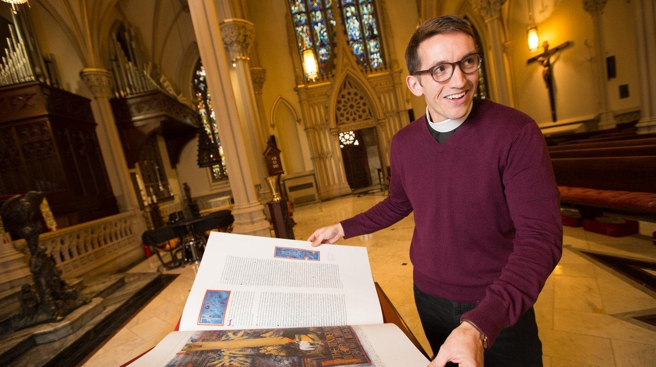 Medieval-style Bible is a marvel at Garden City’s Episcopal cathedral ...