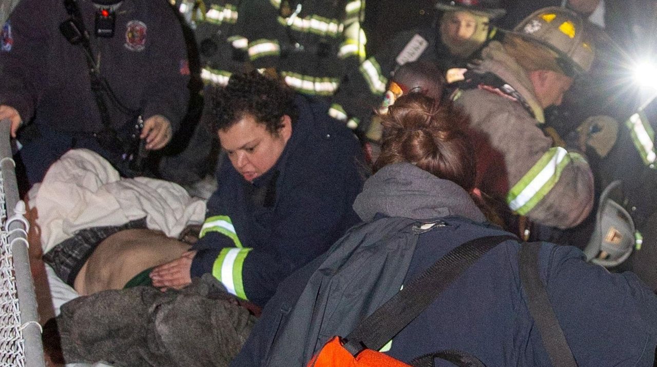 Firefighters rescue man from basement in burning Lynbrook home - Newsday