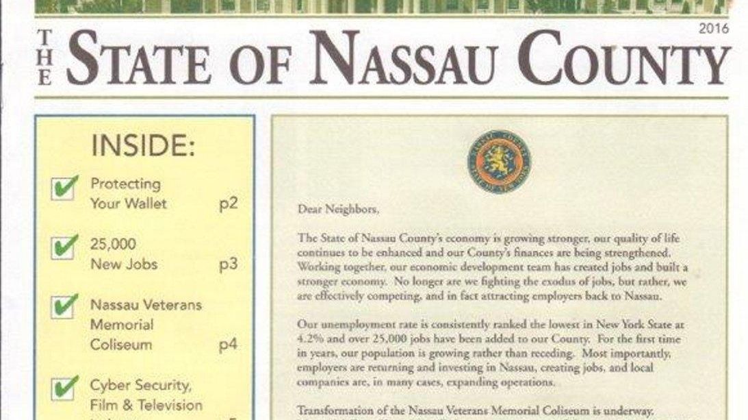 Edward Mangano sends eight-page mailer touting his record - Newsday