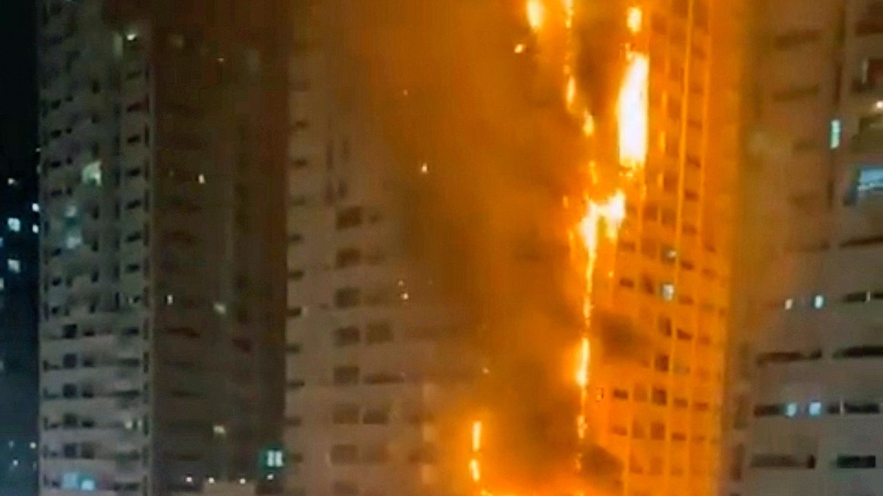 Fire engulfs high-rise in United Arab Emirates. No reports of injuries ...